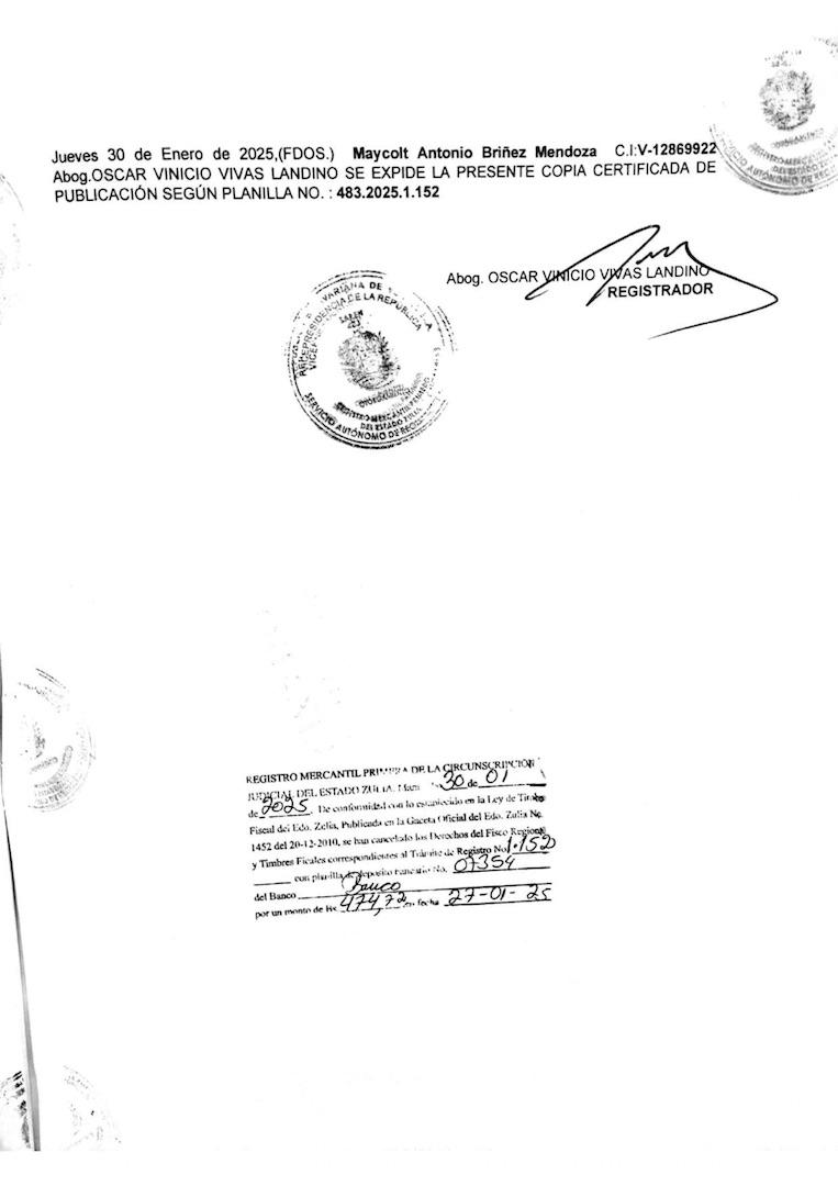 Acta de Asamblea General Extraordinaria de Accionistas de Joyería GP ...